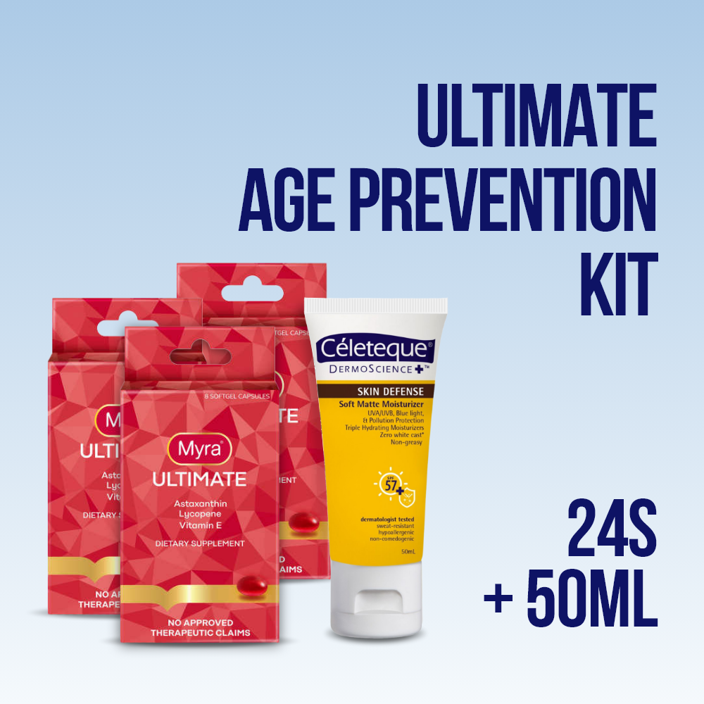 Ultimate Age Prevention Kit (Myra Ultimate with Astaxanthin 24 capsule ...