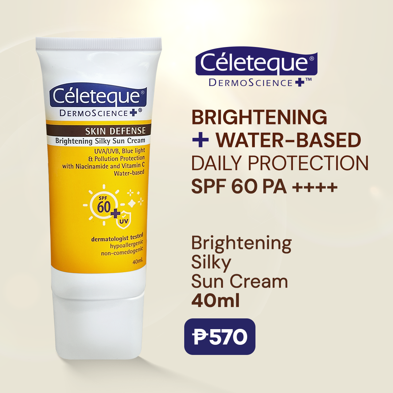 Celeteque Skin Defense Brightening Silky Sun Cream 40ml – UL Skin ...